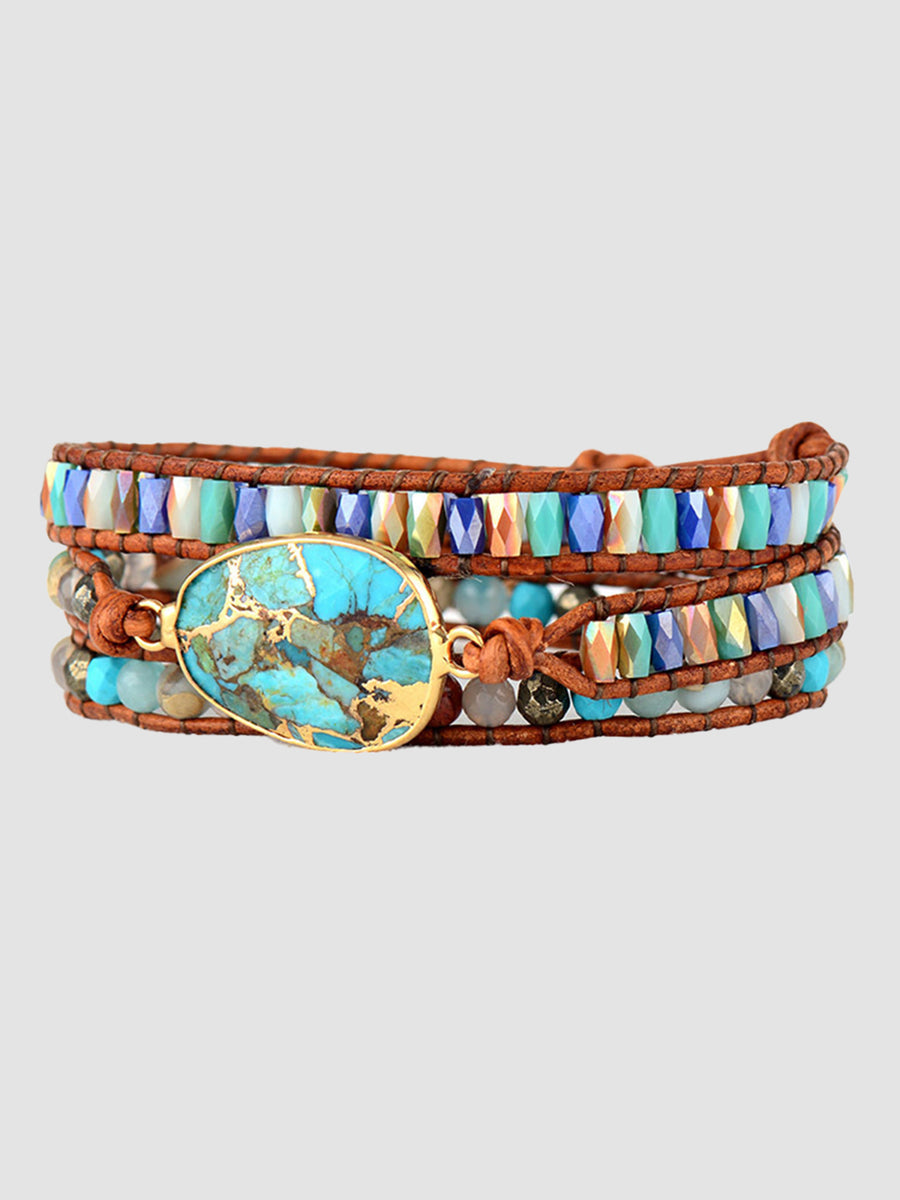 Triple-Layer Natural Stone Bracelet – Bijou Crush