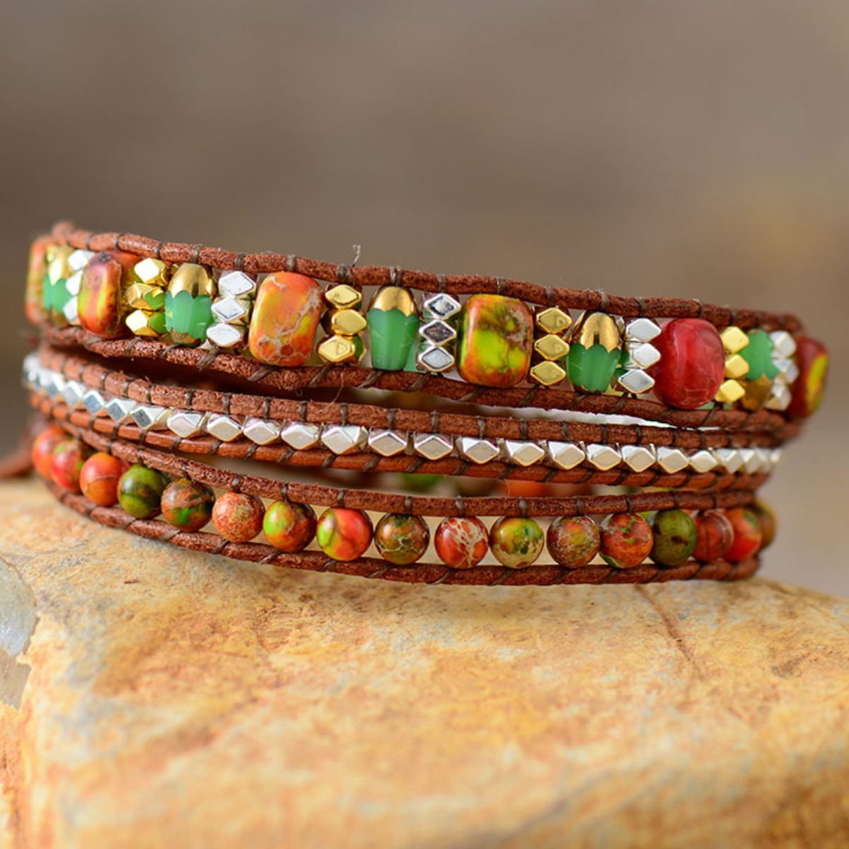 Natural Stone Woven Bracelet | Shop Today at Bijou Crush